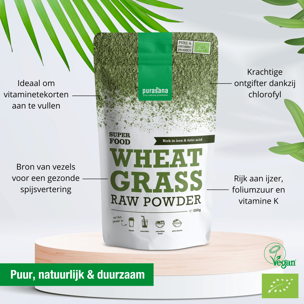 Wheat grass raw powder 200 g BIO – B. Health Shop
