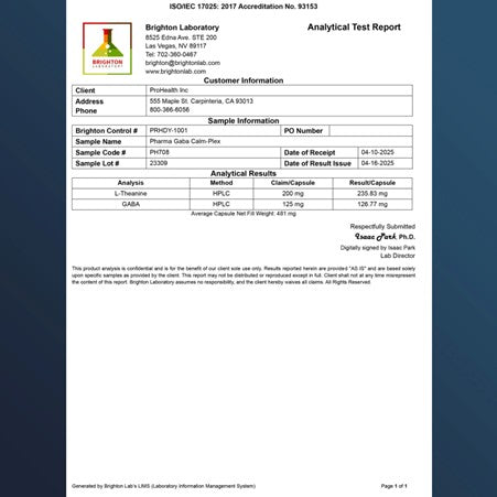 Prohealth - L-Theanine Calm-Plex Capsules Synergistic Formula Enhances ...